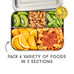 LunchBots Cinco Stainless Steel 5 Compartment Bento Box