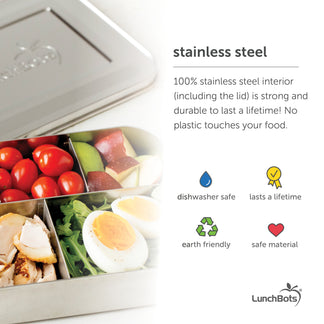 LunchBots Trio Stainless Steel 3 Compartment Bento Box