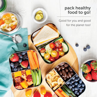 LunchBots Cinco Stainless Steel 5 Compartment Bento Box