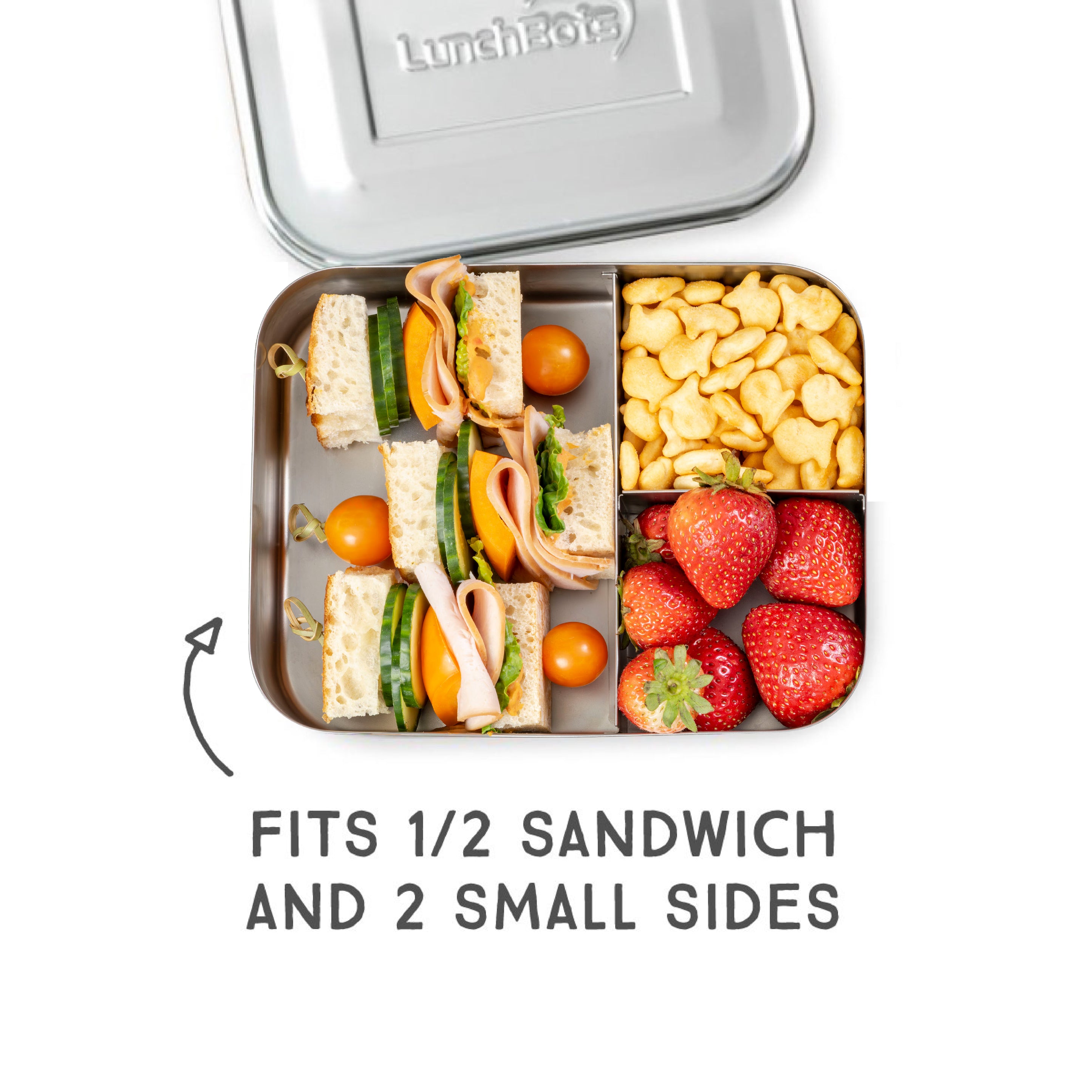 LunchBots Trio Stainless Steel 3 Compartment Bento Box