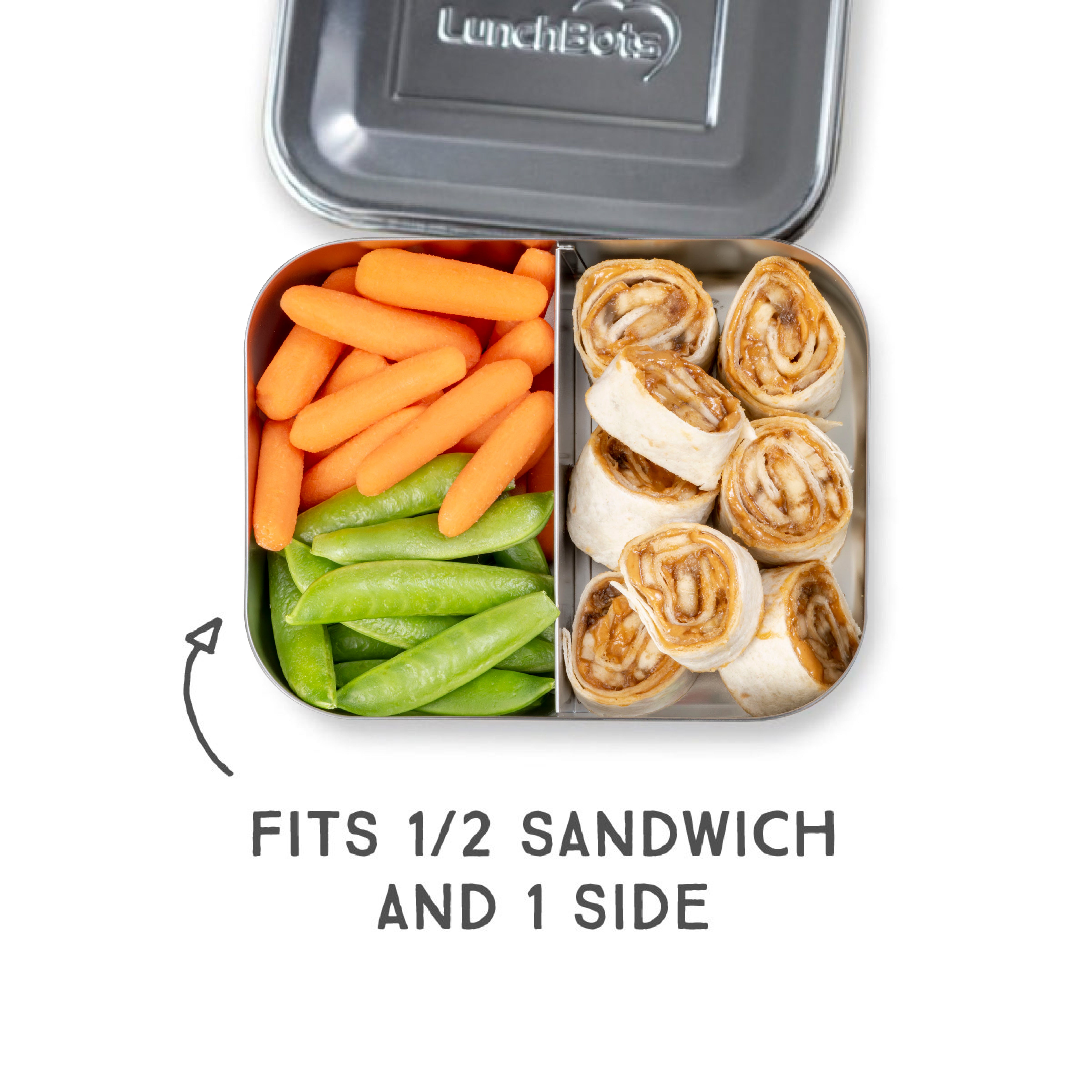 LunchBots Duo Stainless Steel 2 Compartment Bento Box